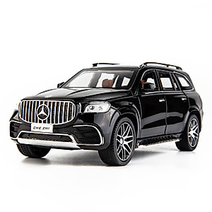 WAKAKAC Diecast Car Model Benz GLS63 AMG 1/24 Alloy Collectible Pull Back Toy Car with Light and Sound Toy Vehicle for Adult Boys Gift(Black)