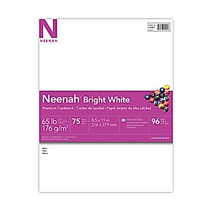 Astrobrights/Neenah Bright White Cardstock, 8.5" x 11", 65 lb/176 gsm, White, 75 Sheets (90905-02) - Packaging May Vary