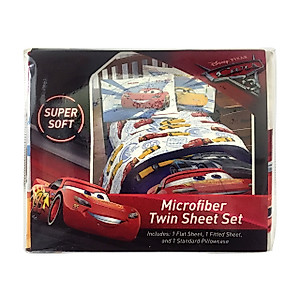 Jay Franco High Tech Twin 3 Piece Sheet Set, Cars Red