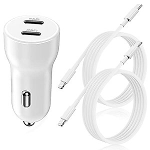 iPhone 14 13 12 Fast Car Charger, [Apple MFi Certified] Cabepow 45W Dual Port USB C Power Rapid Car Charger Adapter with 6Ft Type C to Lightning Cable for iPhone 11 Pro Max/XS/XR/SE/X/iPad,AirPods