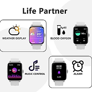 Smart Watch (Answer/Make Call), 1.7" Smartwatch Fitness Tracker for Android and iOS Phones with Heart Rate Sleep Tracking, 28 Sport Modes, Blood Oxygen, Ai Voice Control,Fitness Watch for Women Men