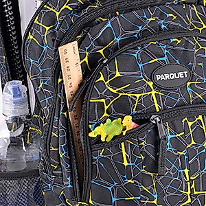 Parquet Travel Backpack For Outdoors,Luggage,Laptops - Adults Sports Bookbag, Abstract, (Black)