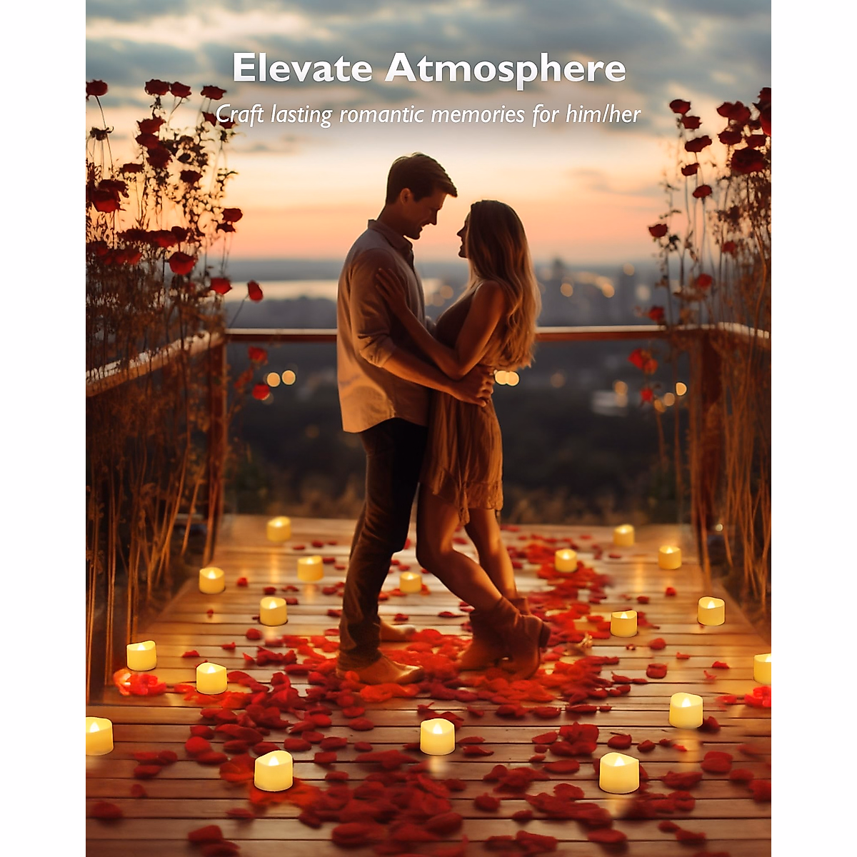 Homemory Remote Control Tea Lights, Flickering Realistic Tea Lights Battery Operated with Remote, for Home Decor and Seasonal Celebration, Pack of 12, Warm White Light, Dia 1-2/5'', H 1-1/4''