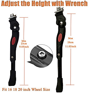 Kickstand for Kids Bike, Bicycle Kickstands Center Mount for 16 18 20 Inch Bicycles Adjustable Aluminum Alloy Kickstands for 16-18-20inch Mountain Bike/Road Bicycle/Adult Kid Bike/Sports Bike
