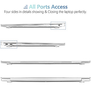 MEEgoodo for MacBook Air 13.3 inch Case 2021 2020 2019 2018 A2337 M1 A2179 A1932, Clear Case for MacBook Air M1, Hard Shell with Keyboard Webcam Cover & Trackpad Film & Type C Adapter,Engraving Floral