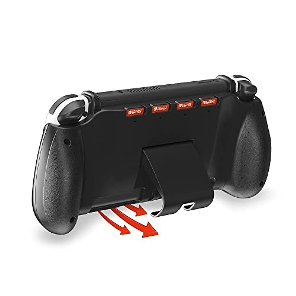 ECHZOVE Grip for Nintendo Switch OLED, Comfortable and Ergonomic Gaming Portable Protective Handheld Grip, Accessories for Switch 2021 with Game Storage and Desktop Stand - Black