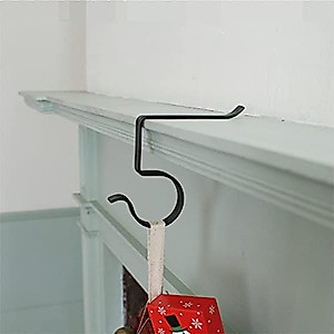 Generic Christmas Stocking Hanger for Mantle- Mantle Hooks for Hanging Stockings-Sturdy Made in USA Made in USA, Black