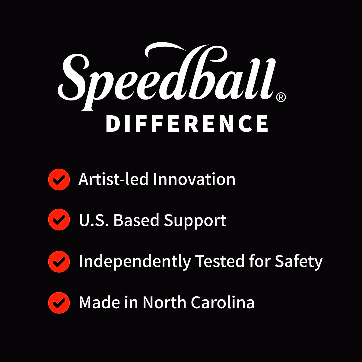 Speedball Fabric Block Printing Ink, 2.5 oz, Black, Non-Toxic Water-Miscible, No Heat Setting Required, Made in USA