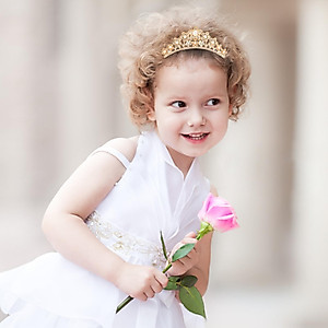 Lyellfe 6 Pack Girls Princess Tiara Crown, Crystal Rhinestone Headbands with Comb, Gold Tiaras and Crowns Hair Accessories for Girls, Birthday Party, Proms, Gifts