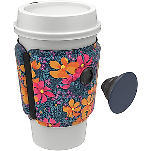 PopSockets PopThirst Cup Sleeve, Drink Holder, Koozie - Flower Power