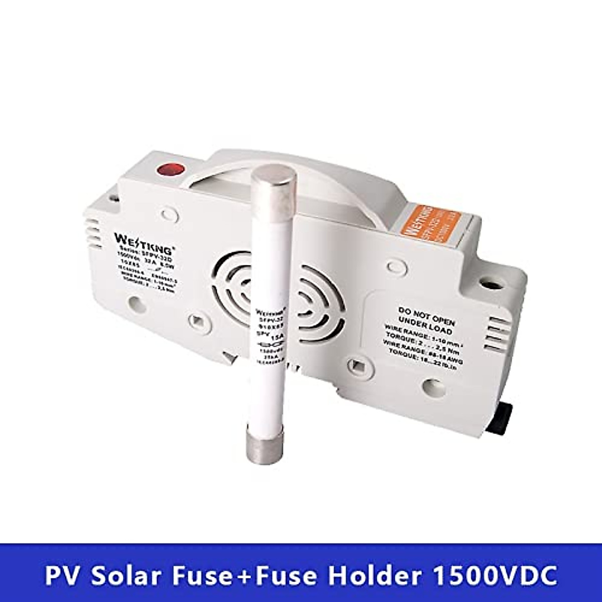2Set Photovoltaic Solar Fuse Holder with 10x85m Fuse 1500VDC High Pressure Current Limit for PV Combiner Box (Color : 20A, Size : 2 Set)