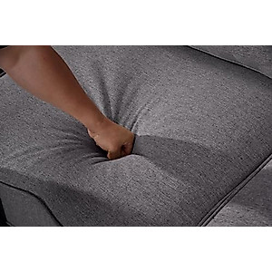 Legend Vansen 137'' Flexble Combination Reversible Moddule Upholstery Sofa Couch Sectional, Dark Grey