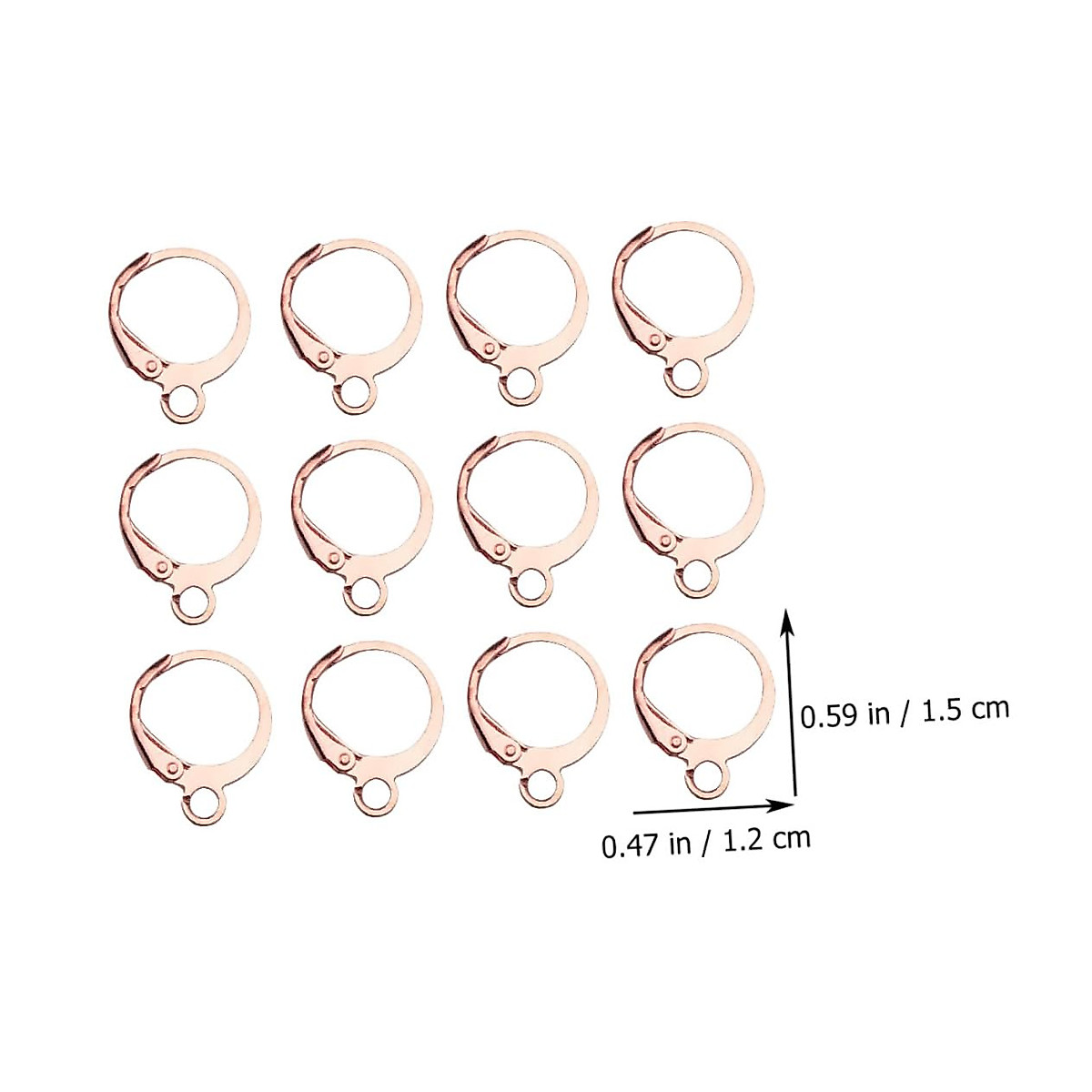 VILLCASE 200 pcs Round French Earhooks Lever Back Dangle Ear Wire Earring Making Parts French Earring Hooks Ear Decor Jump Hook Earrings Ear Open Plating Alloy Elasticity Women's Split Ring