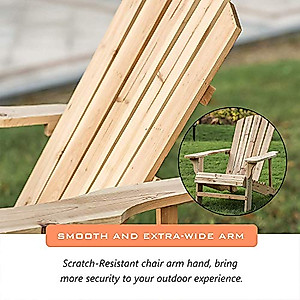 LOKATSE HOME Outdoor Wooden Adirondack Chairs Natural for Yard, Patio, Garden, Lawn