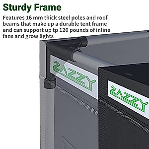 Zazzy Grow Tent, 48"x48"x78" Growing Tents for Indoor Plant 600D Mylar Hydroponic Grow Tent High Reflective Growing Tent Room for Indoor Plant Fruit Flower Veg