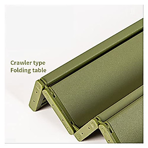 SUNESA Portable Picnic Table Outdoor Portable Folding Table Aluminum Alloy Barbecue Table Picnic Table Self-Driving Camping Aluminum Plate Table Army Green Foldable Camping Table