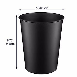 Monarch Abode Handcrafted Metal Wastebasket Trash Can for Home Office Bedroom, Decorative Wastebasket, Modern Bathroom Decor, Durable, Standard, Black