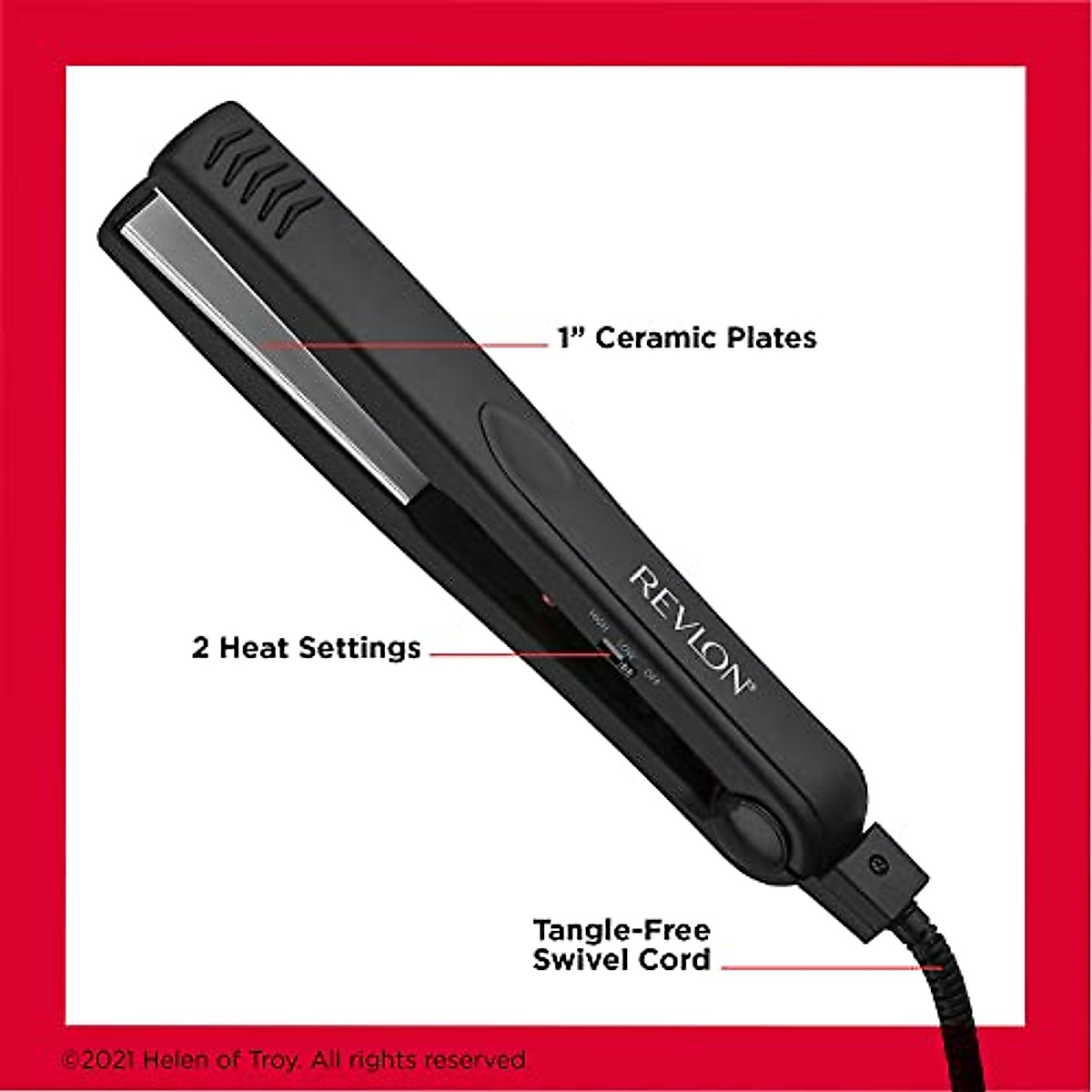Revlon Smooth and Straight Ceramic Flat Iron | Fast Results, Smooth Styles (1 in)