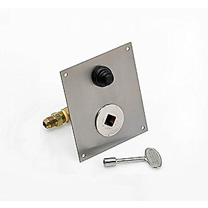 American Fireglass SS-SQPKIT-N-24 Natural Gas 24" Square Stainless Steel Drop-in Pan with Spark Ignition Kit (18" Fire Pit Ring)