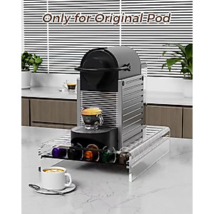 Storage Drawer for Nespresso OriginalLine Coffee Pod Holder for Counter Acrylic Coffee Capsule Organizer - 40 Pods