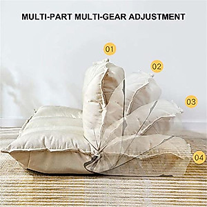 YokIma Tatami Lazy Lounge Couch,Double Folding Sofa Bed, Floor Lazy Sofa Bed,Multi-Position Adjustable Lounger Sleeper Seat Chair with 2 Pillows, Home Office Living Room Bedroom,Dark Blue (Beige)