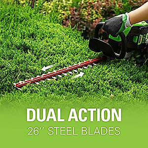 Greenworks Pro 80V 26" Cordless Hedge Trimmer, 2.0Ah Battery and Charger Included