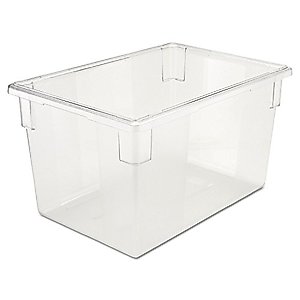Rubbermaid Commercial 3301 CLE 26" Length x 18" Width x 15" Depth, 21-1/2 gallon Clear PolyCarbonate Food/Tote Box