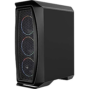 Gaming PC Case Mid-Tower Chassis by AeroCool, AeroOne Eclipse Black, Tempered Glass Panel, 4X RGB Fans, 2X USB 3.0, ATX Desktop Case