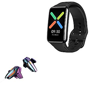 BoxWave Gaming Gear Compatible with Oppo Watch (Gaming Gear by BoxWave) - Touchscreen QuickTrigger, Trigger Buttons Quick Gaming Mobile FPS for Oppo Watch - Jet Black
