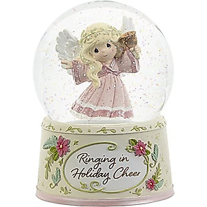 Precious Moments 221104 Ringing in Holiday Cheer Annual Angel Musical Resin/Glass Snow Globe