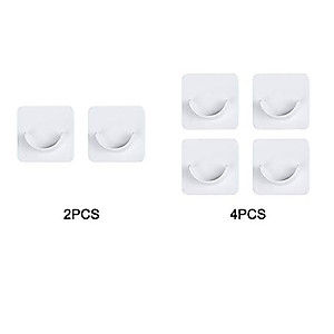 Pilarmuture 2pcs Adhesive Shower Curtain Rod Holder, U Shape Closet Rod Bracket for Wall Stick on Drill Free Shower Rod Holder, Not Include Shower Curtain Rod(White)