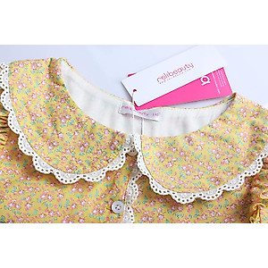 ReliBeauty Pioneer Girl Costume Colonial Prairie Dress Yellow 150