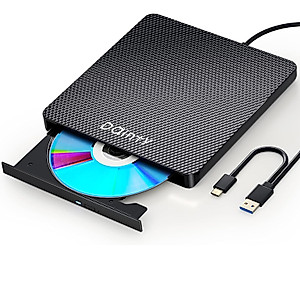 External Compatible Blu ray Drive DVD/BD Player Read/Write Portable Supports Blu-ray Drive USB 3.0 and Type-C DVD Burner for/Win7/Win8/Win10/Win11 for pc/Laptop Comes withone-Year Warranty