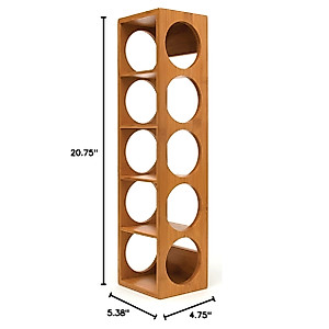 Lipper International 8305 Bamboo Wood Stackable 5-Bottle Wine Rack, 20-3/4" x 5-3/8" x 4-3/4"