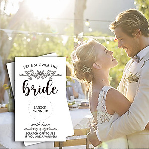 Haizct 50 Pack Flower Plants Bridal Shower Scratch Off Game Cards for Country Wedding, Bridal Shower, Bridal Lottery Tickets, Wedding Shower Ideas (Let's shower the)