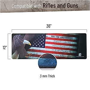 Gun Cleaning Mat for all Guns by PH - Gun Mat Measures 12"x36"x 3 mm - Oil and Solvent Resistant Padded Non-Slip - Compatible with Rifles - Small to large Pistols - Workbench Mat for Firearm (2ndAmnd)