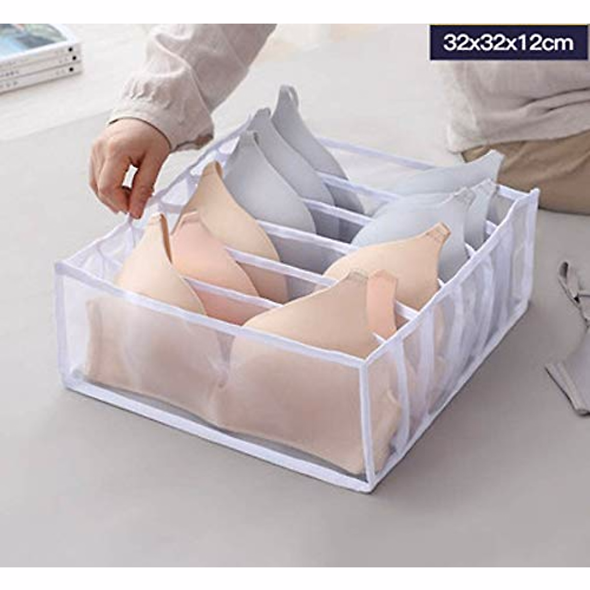 BADASS SHARKS Underwear Organizer 3 Set Foldable Bra Underwear Organizer Drawer Divider Storage Organizer for Underwear Socks Ties Bras Women Underwear Storage Compartment Box