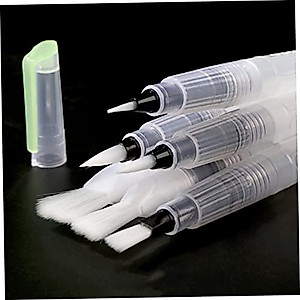 TEHAUX Water Brush Pen 9 Pcs White Ink Pen Set Water Brush Pen Water Soluble Colored Pencils Painting Pen Fountain Pen Flat Pen Colored Watercolor Brush Water Coloring Brush Pen