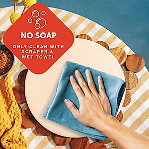 Cast Elegance Durable Thermal Shock Resistant Thermarite Pizza and Baking Stone for Oven and Grill, Includes Recipe E-Book & Cleaning Scraper, Large, 16 inch Round, 5/8th inch Thick