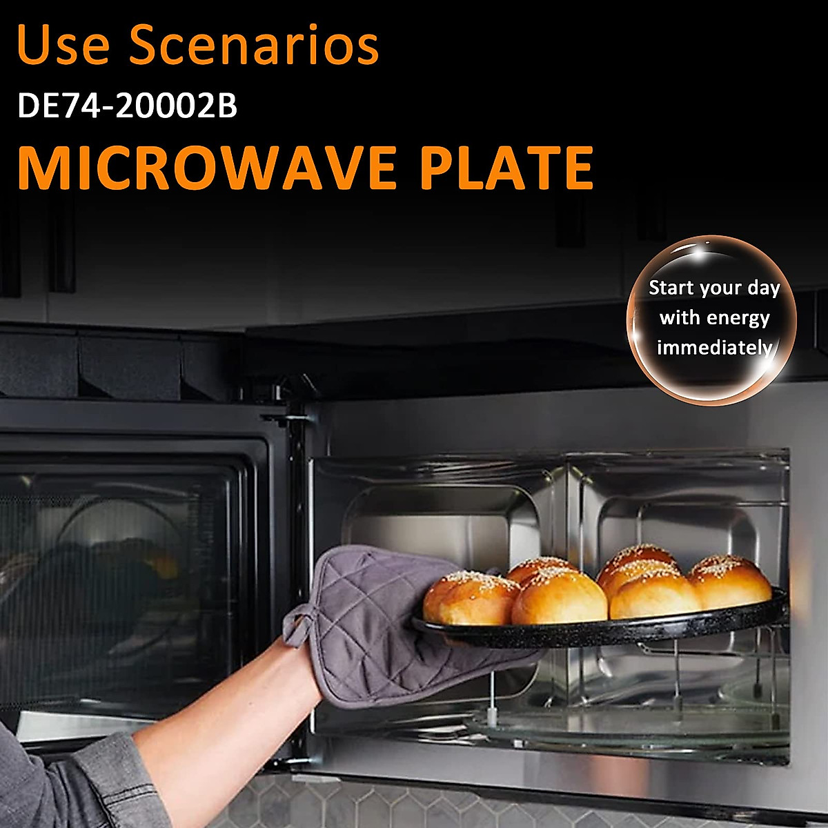 14 1/8 Inch Microwave Glass Plate Replacement Compatible with G.E Sam.sung Microwave Replace DE74-20002B WB49X10063 DE74-20002A DE74-20002D WB39X10038 WB49X10096