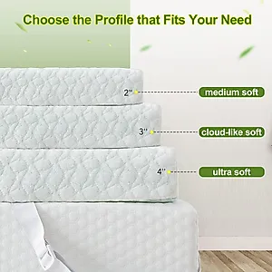 IDEALHOUSE 2024 New Mattress Topper Full, 2 Inch Memory Foam Mattress Topper, Mattress Pad with Zippered Bamboo Cover, CertiPUR-US Certified (Full, 2 Inch)