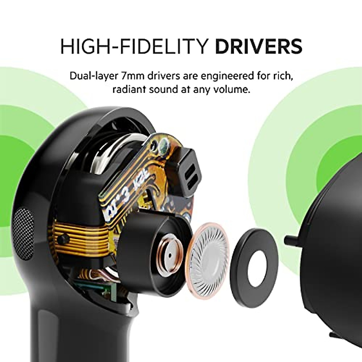 Belkin Wireless Earbuds, SoundForm Freedom True Wireless Bluetooth Earphones with Wireless Charging Case IPX5 Certified Sweat and Water Resistant with Deep Bass for iPhones and Androids - Black