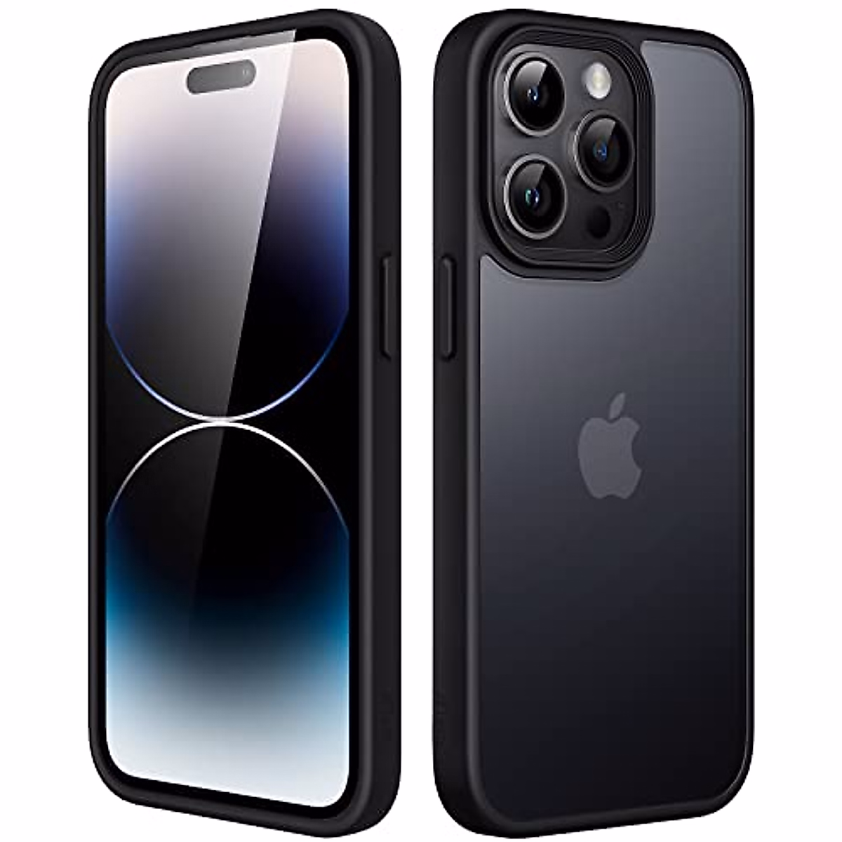 JETech Matte Case for iPhone 14 Pro 6.1-Inch (NOT for iPhone 14 Pro Max 6.7-Inch), Shockproof Military Grade Drop Protection, Frosted Translucent Back Phone Cover, Anti-Fingerprint (Black)