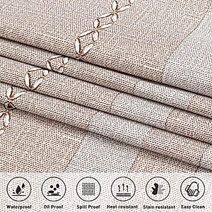 Vonabem 100% Waterproof Rectangle PVC Tablecloth, Vinyl Table Cloth Cover with Flannel Backing Oil Spill Proof Wipeable Table Cloths for Indoor Outdoor（Light Coffee，52X70IN）