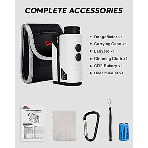Wosports Golf Rangefinder, 800 Yards Laser Distance Finder with Slope, Flag-Lock with Vibration Distance/Speed/Angle Measurement, Upgraded Battery Cover