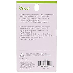 Cricut Fine Debossing Tip + QuickSwap Housing, Tip with Rolling Debossing Ball, Deboss Designs on Thick Foil, Cardstock & More, For Personalized Crafts, Compatible with Cricut Maker Cutting Machine