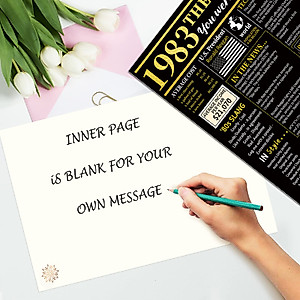 KDVOG 40th Birthday Card Gifts for Women Men, Jumbo 40 Year Old Birthday Gift for Wife Husband, 40th Birthday Card for Him Her, Funny 30 Year Old Birthday Gifts Idea for Friends, Back In 1983