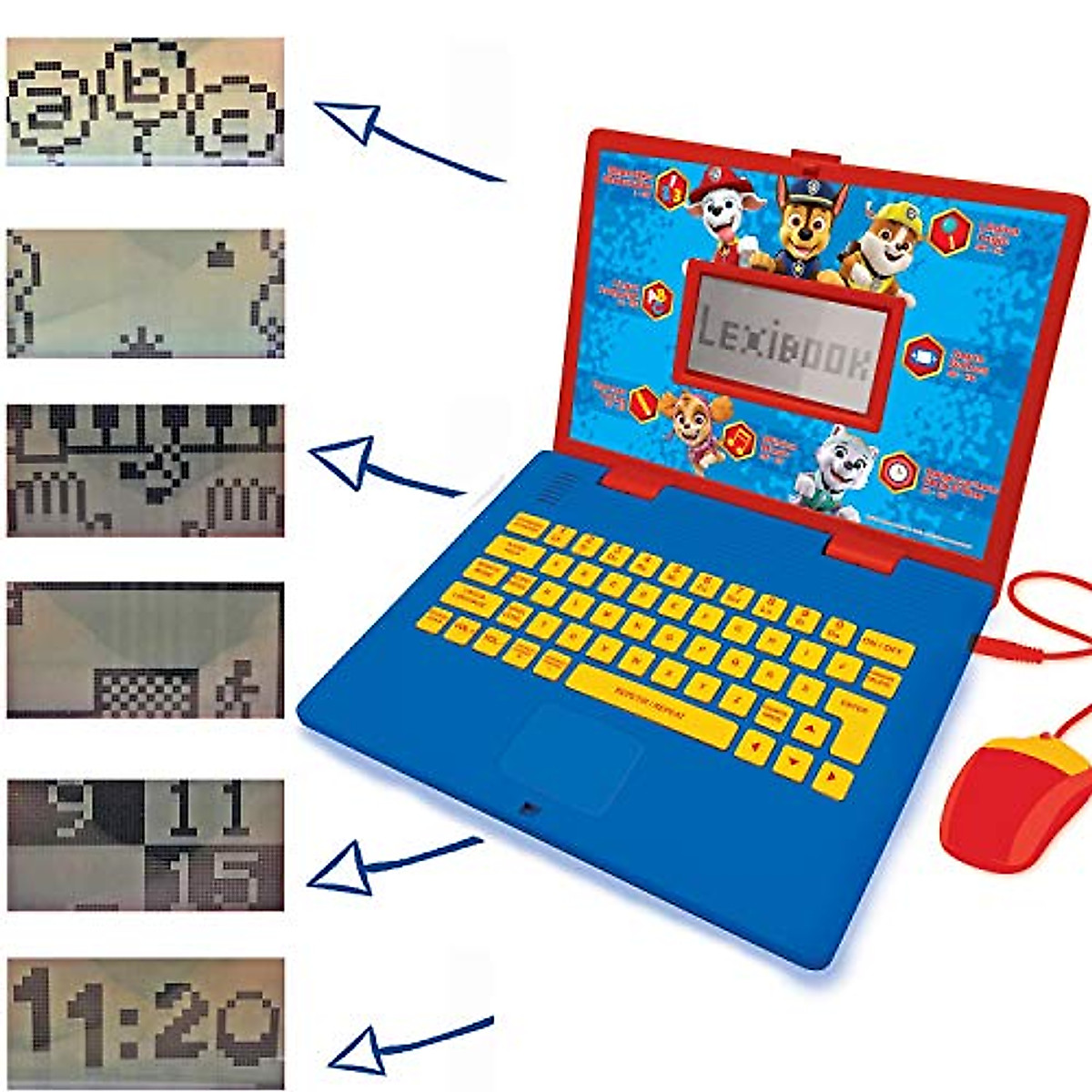 LEXiBOOK JC598PAi4 Paw Patrol-Educational and Bilingual Laptop Portuguese/English-Toy for Child Kid (Boys & Girls) 124 Activities, Learn Play Games and Music with Chase Marshall-Red/Blue