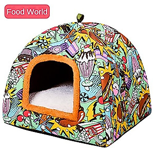 Yurt Dog House and Kitty Litter Closed Folding Villa Strawberry Nest Pet Supplies