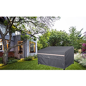 Garden Balsam Fade Resistant Waterproof Heavy Duty Patio Furniture Sofa Cover Dark Grey 52"W X 32"D X 33"H for Patio Furniture Loveseat Cover Outdoor Sofa Cover